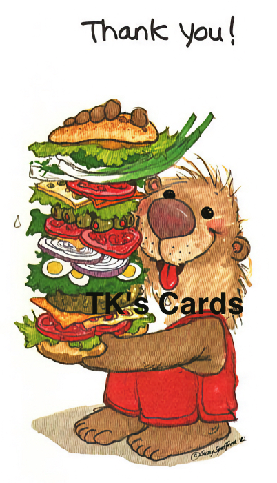 Suzy's Zoo "Marmot with a Large Sandwich" Thank You Vintage Card # ...