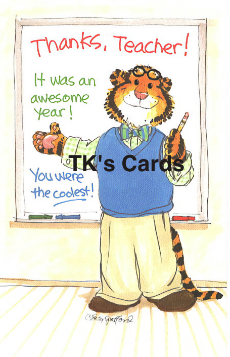Suzy's Zoo "Mr. Groover Tiger" Thank You Teacher Card #TY60270 - TK's Cards